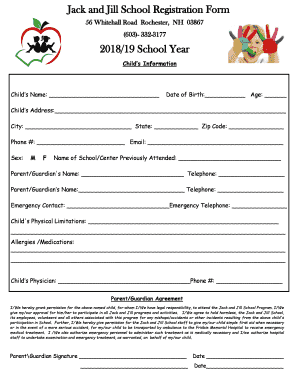 Fillable Online Jack and Jill School Registration Form Fax Email Print ...