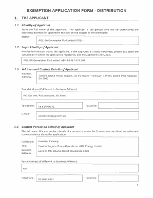Fillable Online EXEMPTION APPLICATION FORM -DISTRIBUTION Fax Email ...