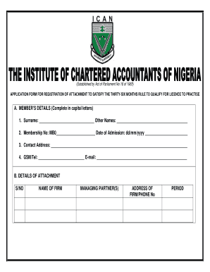Fillable Online Application form for Registration of Attachment to ...