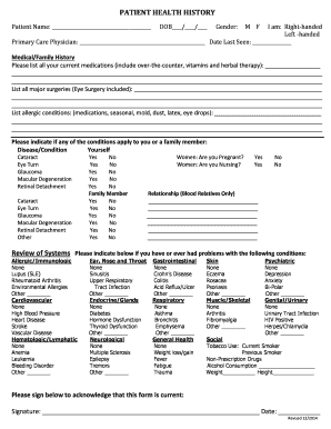 Fillable Online Patient Hx - Phernell Walker, ABOM Fax Email Print - pdfFiller