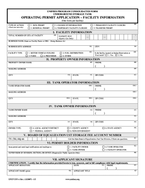 Fillable Online UPCF Underground Storage Tank Operating Permit ...