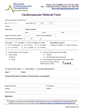 Fillable Online Merivale Cardiovascular Consultants - Merivale Medical Imaging Fax Email Print ...