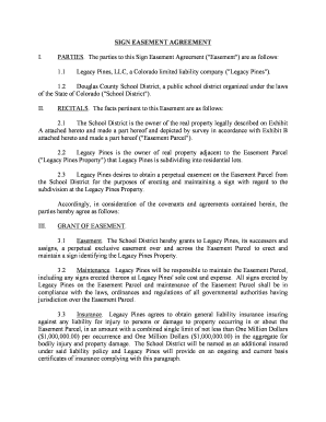 Fillable Online SIGN EASEMENT AGREEMENT final Fax Email Print - pdfFiller