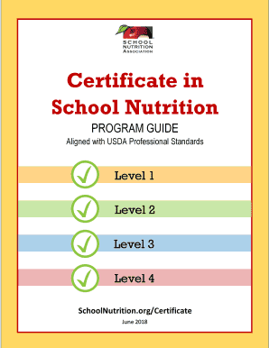 Fillable Online Certificate in School Nutrition Program Guide Fax Email ...