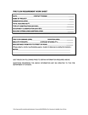 Fillable Online Fire Flow Demand and Availability Forms 2018.doc Fax ...