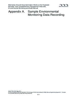 Fillable Online Appendix A - Sample Environmental Monitoring Data ...