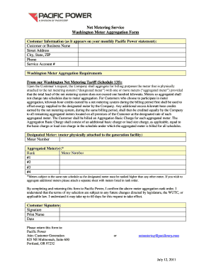 Fillable Online Washington Meter Aggregation Form Fax Email Print ...