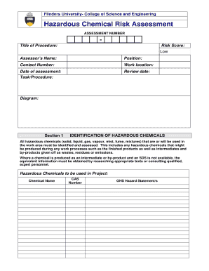 Fillable Online HAZARDOUS SUBSTANCES RISK ASSESSMENT FORM Fax Email ...