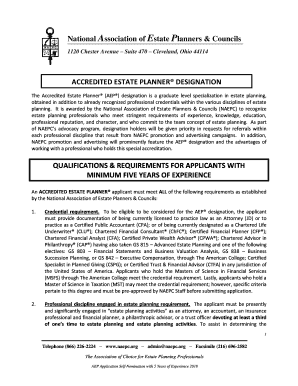 Fillable Online The Accredited Estate Planner (AEP) designation is a ...