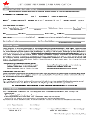 Fillable Online UST IDENTIFICATION CARD APPLICATION Fax Email Print ...