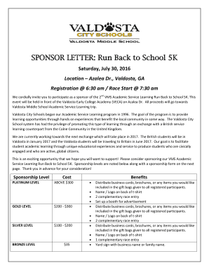 SPONSOR LETTER: Run Back To School 5K - Fill and Sign Printable ...