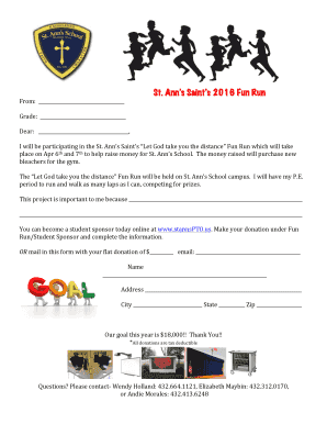 Fillable Online Fun Run Sponsorship Form Fax Email Print - pdfFiller