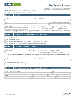 Fillable Online 302 - IRA Transfer Request - Polycomp Fax Email Print ...