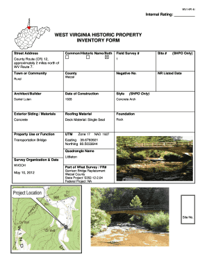 Fillable Online Historic Bridge Inventory Form - Highways Through ...