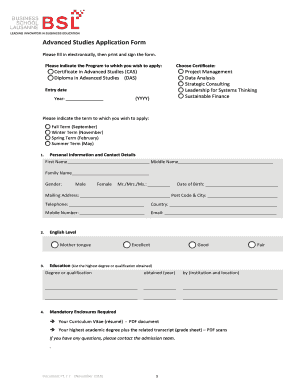 Fillable Online CAS application Form Nov 2018.docx Fax Email Print ...