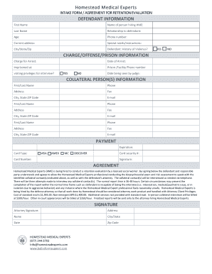 Fillable Online Intake Form - Homestead Medical Experts Fax Email Print ...