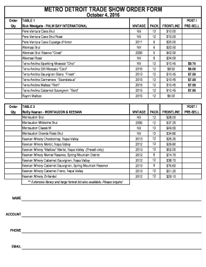 Fillable Online Detroit Trade Show Order Form.xlsx - Woodberry Wine Fax ...