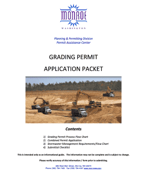 Fillable Online grading permit application packet - City of Monroe Fax ...