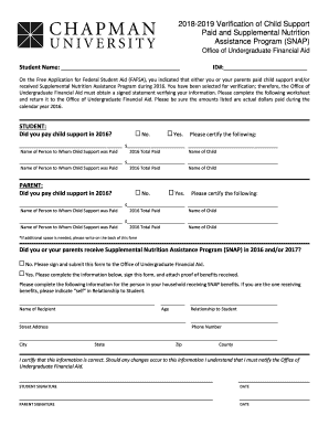 Fillable Online Financial Aid Office 2018-2019 Dependency Status ...