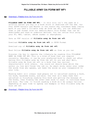 Fillable Online Army Da Form Imt Wf1. Fillable Army Da Form Imt Wf1 Fax ...