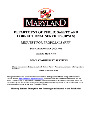 Fillable Online Statewide RFP Procurement Solicitation Template - DPSCS ...