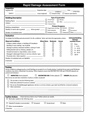 Fillable Online Rapid Damage Assessment Form. Use this form to assess ...