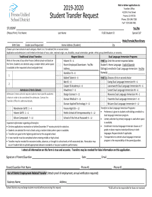 Fillable Online Student Transfer Application Forms - All Documents - Fresno... Fax Email Print ...