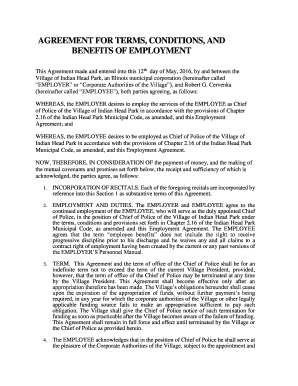 Fillable Online Police Chief Employment Agreement Fax Email Print ...