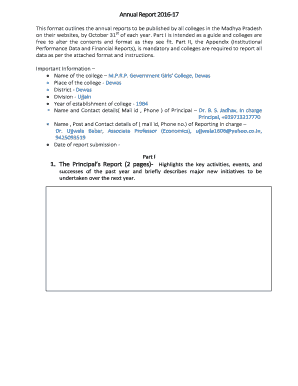 Fillable Online The Principals Report (2 pages) Highlights the key ...
