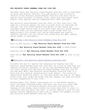 Fillable Online Nys Security Guard Renewal Form Dos 1246. Nys Security ...
