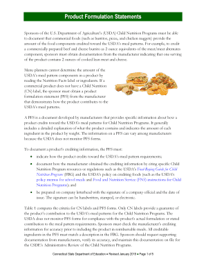 Fillable Online Child Nutrition (CN) Label/Product Formulation ...