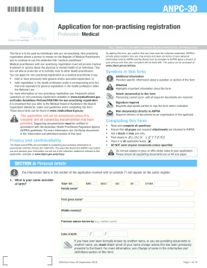 Fillable Online Application for non-practising registration as a ...