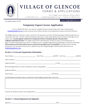 Fillable Online Temporary Liquor License Application Fax Email Print ...