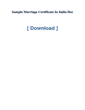 Fillable Online Sample Marriage Certificate In India Doc. Sample ...