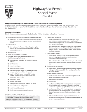 Township Of Langley Highway Use Permit - Fill Online, Printable ...