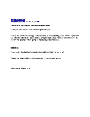 Information Rights Unit - A Copy Of The 'Record Of Foreign Travel ...