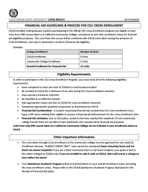 Fillable Online CSULB Financial Aid Cross Enrollment Form - California ...