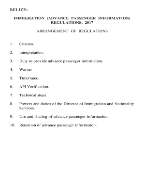 Fillable Online ADVANCE PASSENGER INFORMATION - Ambergris Caye Realty ...