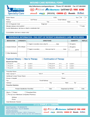 Wound Care Referral Form - Fill Online, Printable, Fillable, Blank | pdfFiller