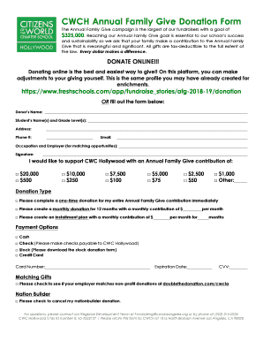 Fillable Online CWCH Annual Family Give Donation Form - CWC Hollywood ...