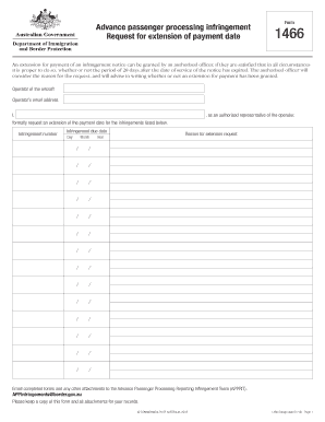Fillable Online 1466 - Advance passenger processing infringemtment ...