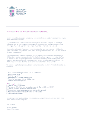 Fillable Online Key Point Christian Academy offers a contemporary ...