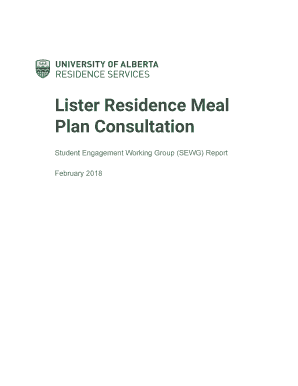 Fillable Online Lister Residence Meal Plan Consultation - residence ...