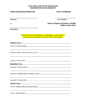 Fillable Online PRAIRIE ISLAND INDIAN RESERVATION Fax Email Print ...