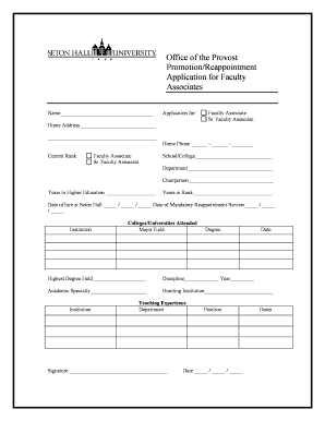 Fillable Online FA-Reappointment-Application-Form Fax Email Print ...