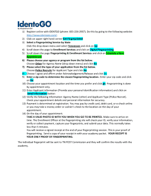 Fillable Online IdentoGO Instructions Fax Email Print - pdfFiller