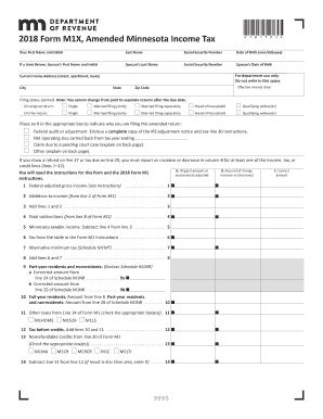 2018 M1X, Amended Income Tax Return - Fill and Sign Printable Template ...
