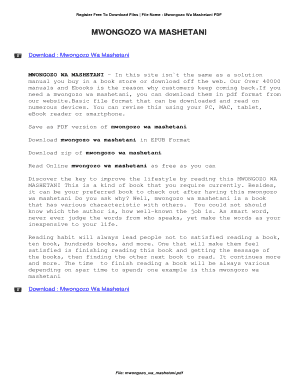 Mashetani Wamerudi Pdf Download - Fill Online, Printable, Fillable ...