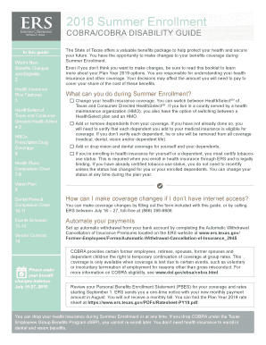 Fillable Online Summer Enrollment - ERS - Texas.gov Fax Email Print ...