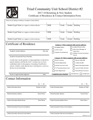 Fillable Online Triad Community Unit School District #2 - Triad Middle ...